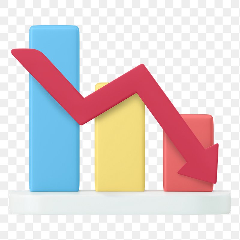 Declining bar chart png clipart, | Premium PNG Sticker - rawpixel