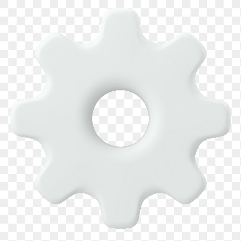 White gear png sticker, 3D | Premium PNG - rawpixel