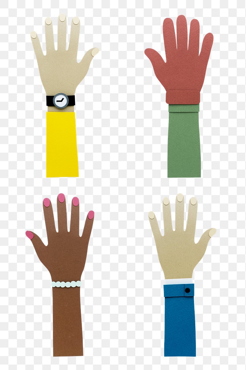 Paper craft hands of diversity | Free PNG - rawpixel