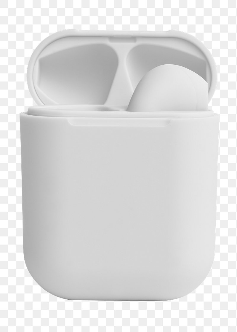 White wireless earbuds case mockup | Free PNG Sticker - rawpixel