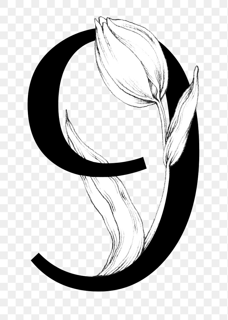 Png number 9 font floral | Free PNG Sticker - rawpixel