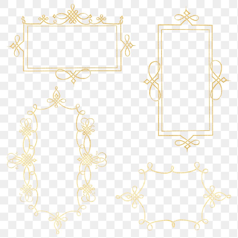 Gold filigree frame set png, | Free PNG Sticker - rawpixel