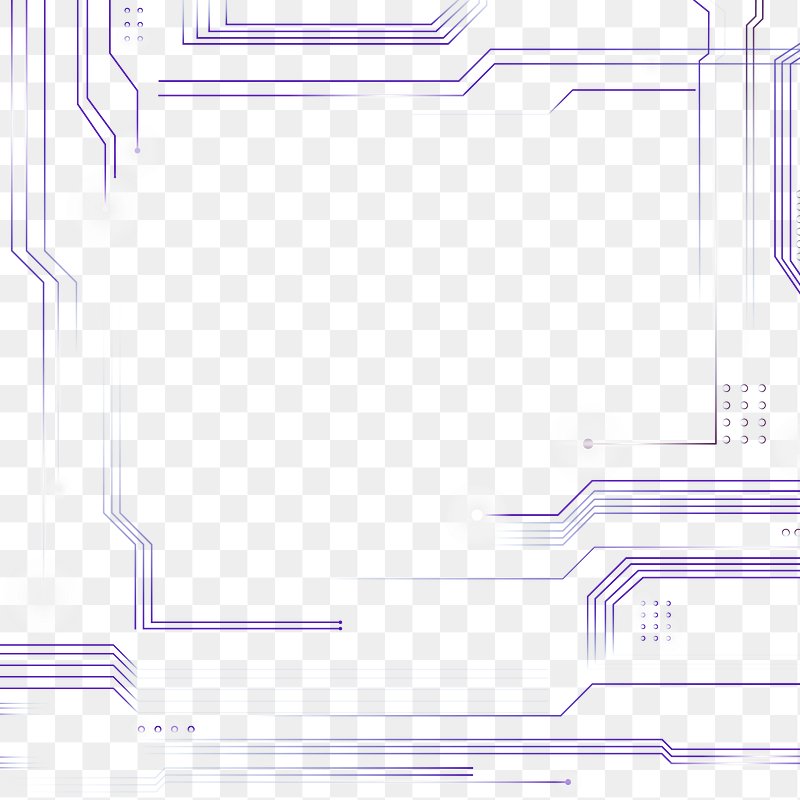 Purple Networking Line PNG Technology Digital Border Background Images ...