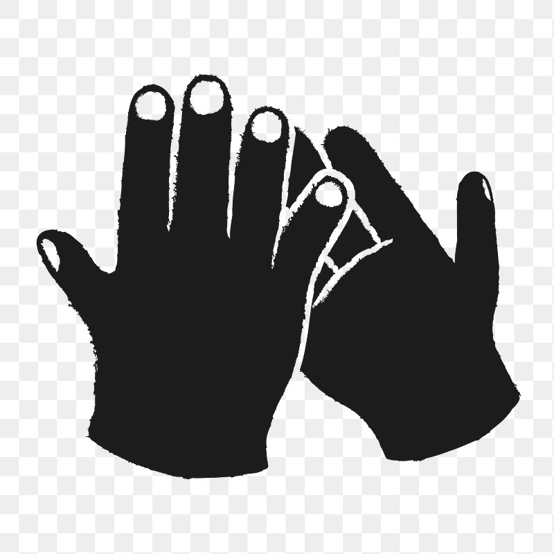 Clapping hands png sticker, black | Free PNG Sticker - rawpixel