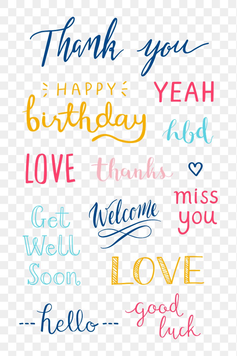 Cute png lettering stickers | Free PNG Sticker - rawpixel
