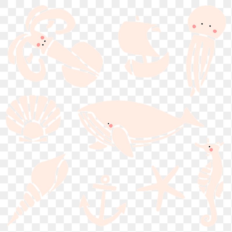 Hand drawn underwater animal collection | Free PNG - rawpixel