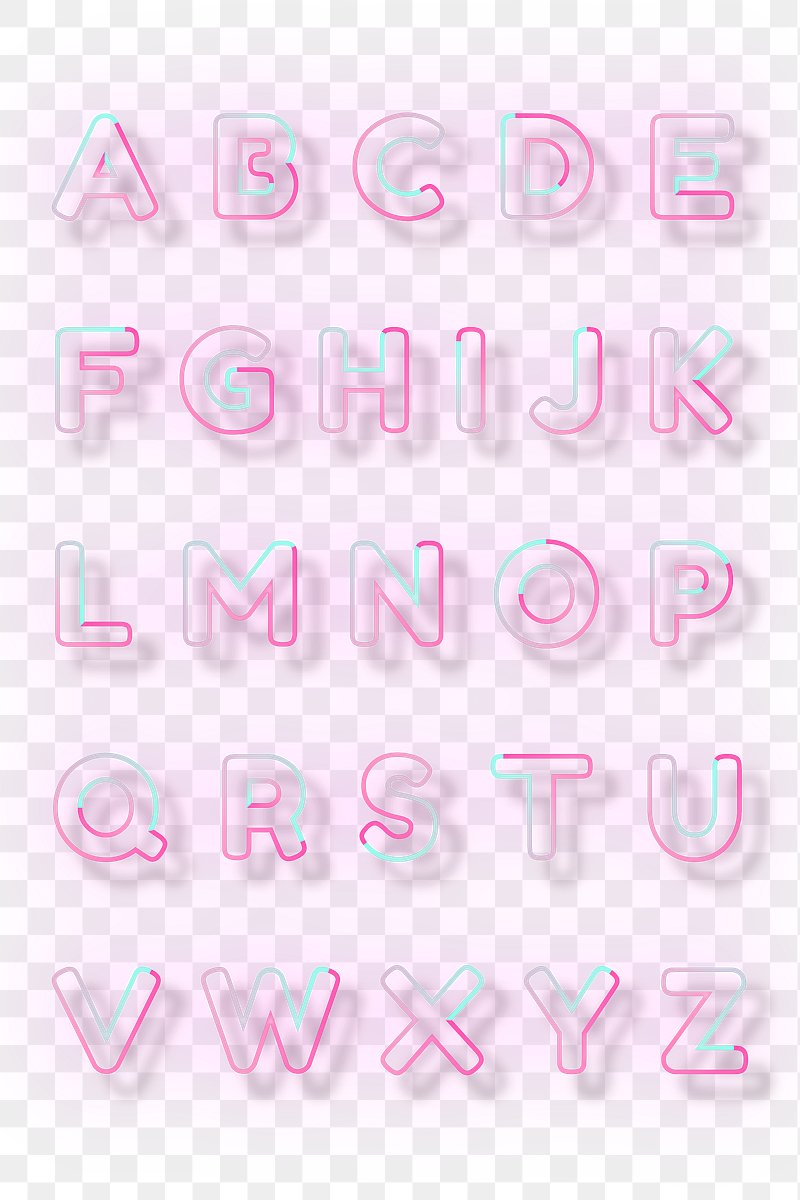 Alphabet png pink neon font | Free PNG - rawpixel