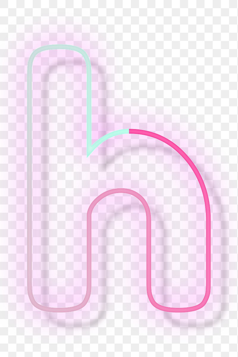 Pink neon LED letter h | Free PNG Sticker - rawpixel