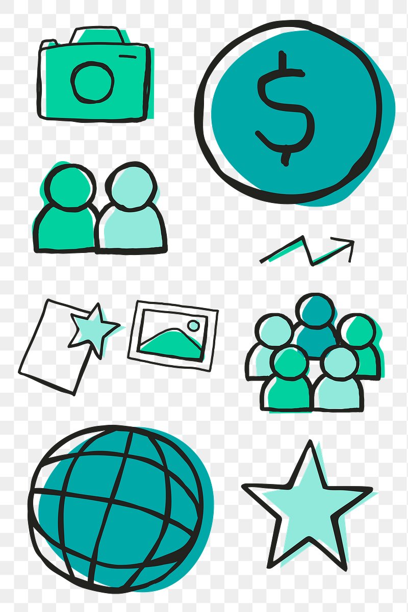 Set Of Networking Line Art Icons Images | Free Photos, PNG Stickers ...