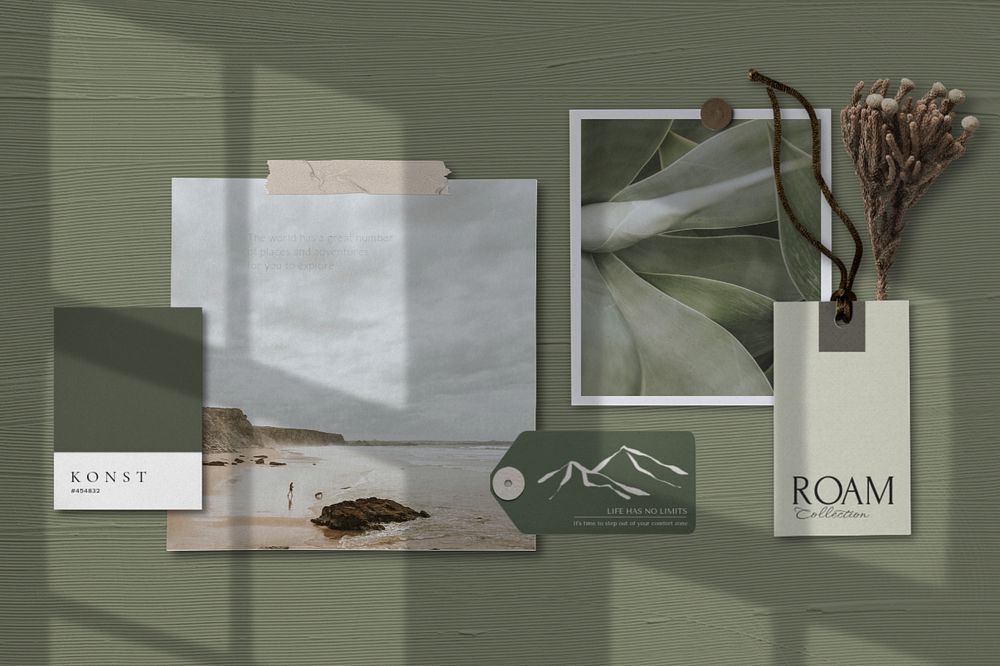 Travel business mood board mockup, | Premium Moodboard Maker - rawpixel