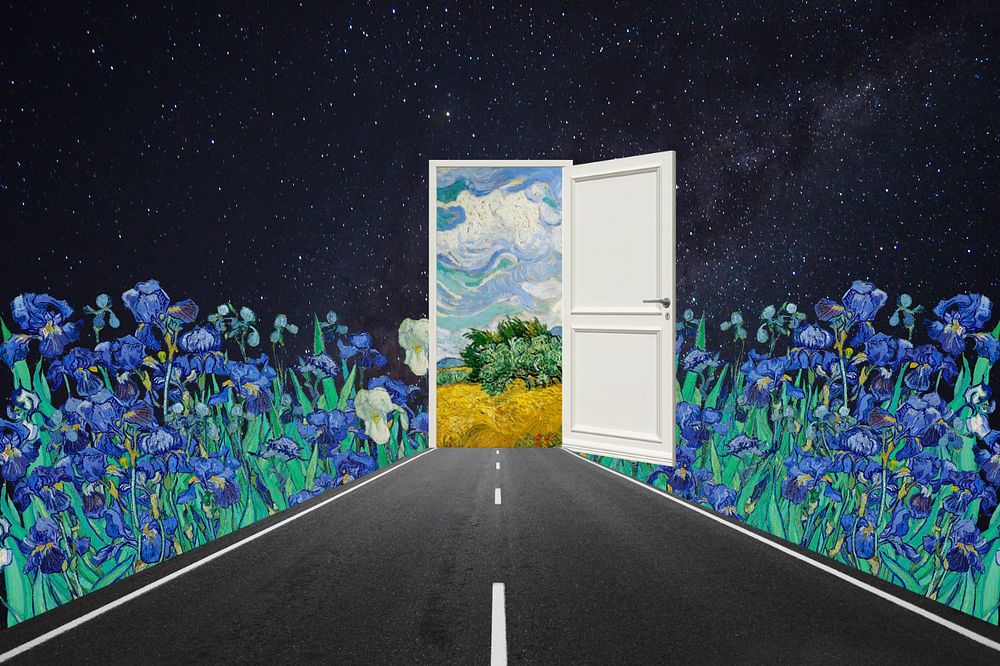 Irises road, surreal escapism art | Premium Editable Design - rawpixel