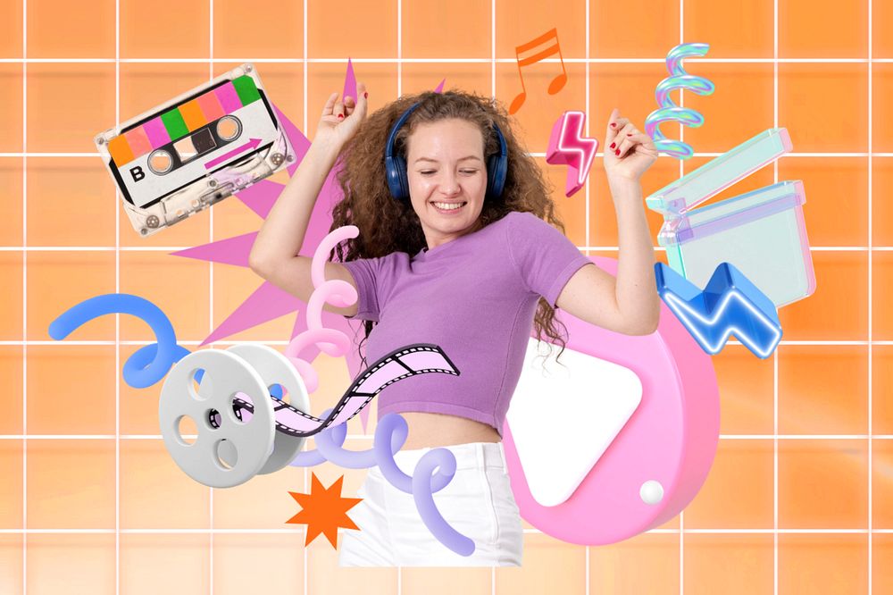 Music entertainment collage remix, editable | Premium Editable Design ...