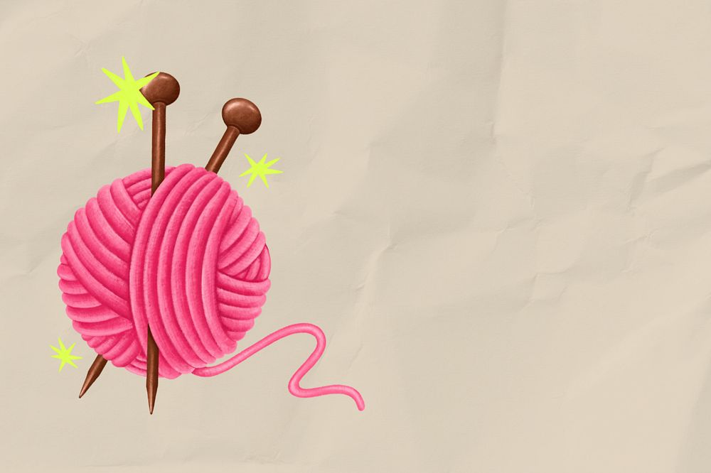 Cute crochet yarn background, hobby | Premium Editable Design - rawpixel