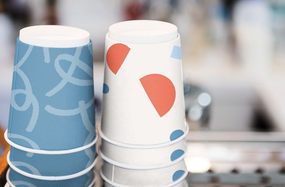Editable stacked paper cup mockups, | Free Mockup Generator - rawpixel