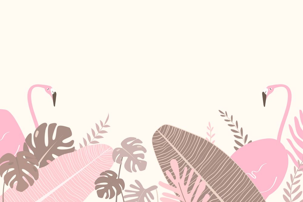 Pink tropical flamingo border background, | Premium Editable Design ...