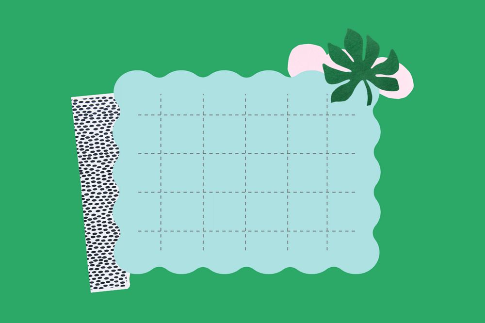 Cute blue stationery note, grid | Premium Editable Design - rawpixel