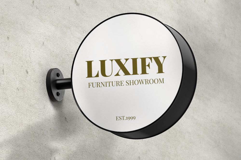 3D wall sign mockup, customizable | Premium Mockup Generator - rawpixel