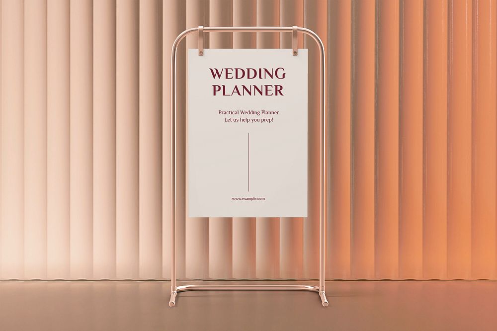 3D poster stand sign mockup, | Premium PNG - rawpixel