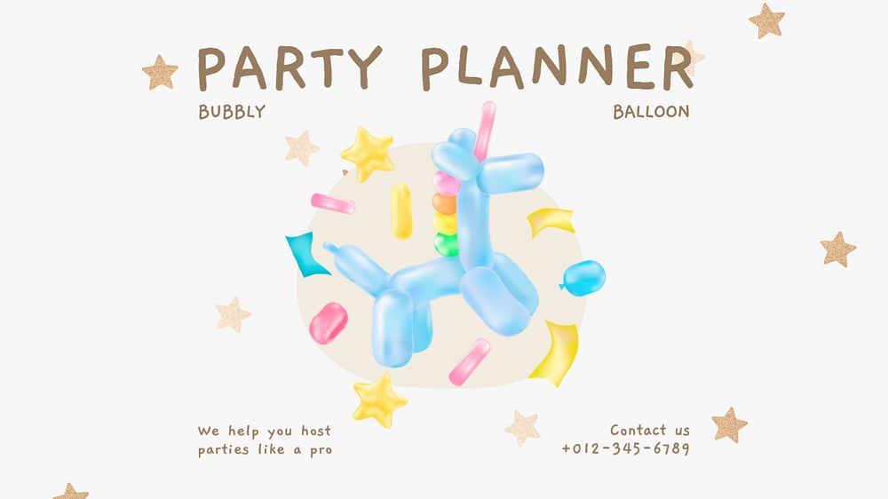 Party planner desktop wallpaper template, | Premium Editable Template ...