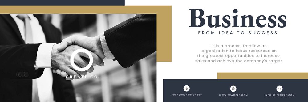 Handshake business email header template, | Premium Editable Template ...
