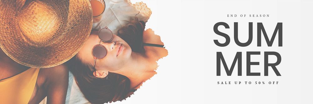 Summer sale email Twitter header | Premium Editable Template - rawpixel