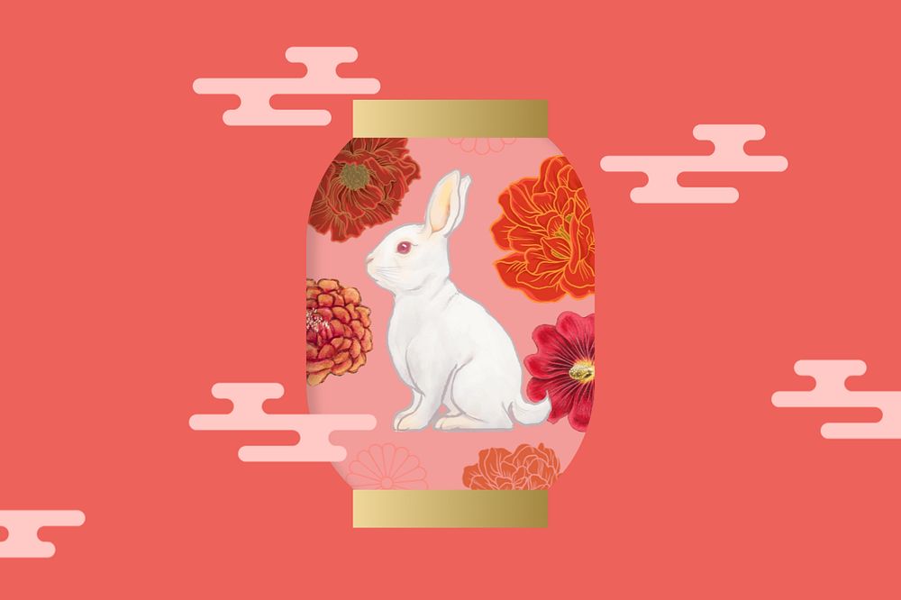 Chinese rabbit lantern background, New | Premium Editable Design - rawpixel