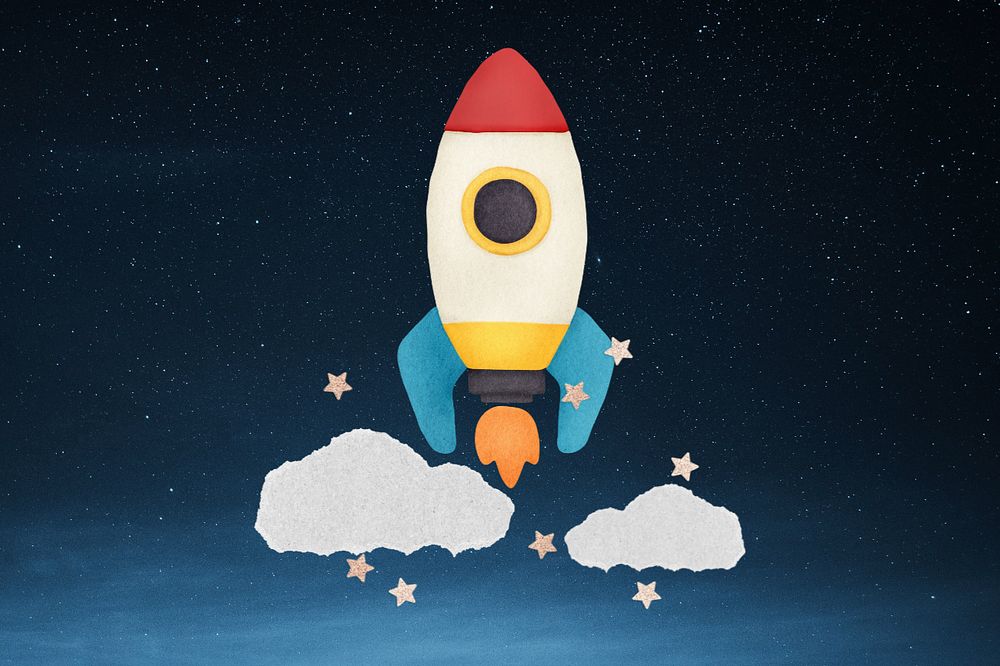 Space rocket background, editable design | Premium Editable Design ...