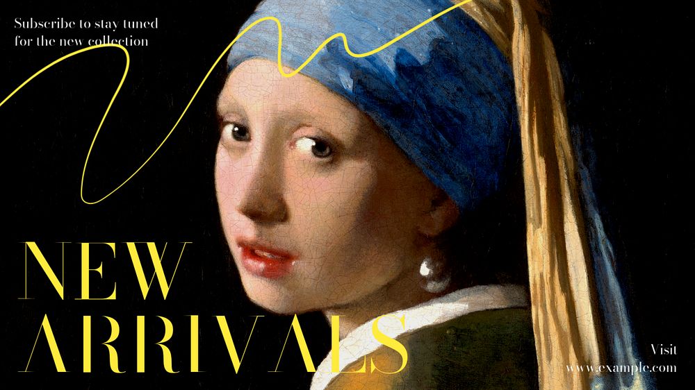 Vermeer pearl earring blog banner | Premium Editable Template - rawpixel