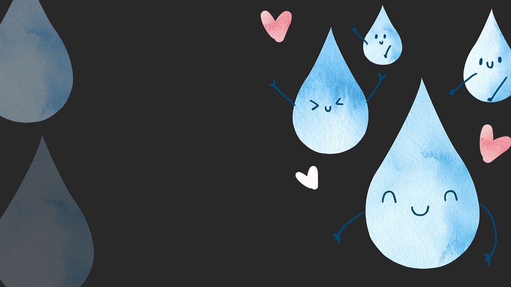Cute water droplets desktop wallpaper, | Premium Editable Design - rawpixel