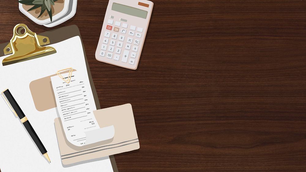 Bill payment brown desktop wallpaper, | Premium Editable Design - rawpixel