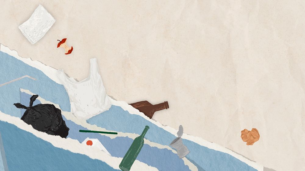 Plastic waste border desktop wallpaper, | Premium Editable Design ...