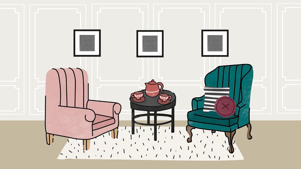 Luxury living room desktop wallpaper, | Premium Editable Design - rawpixel