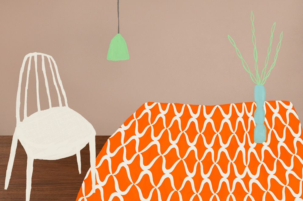 Dining room background, editable doodle | Premium Editable Design ...