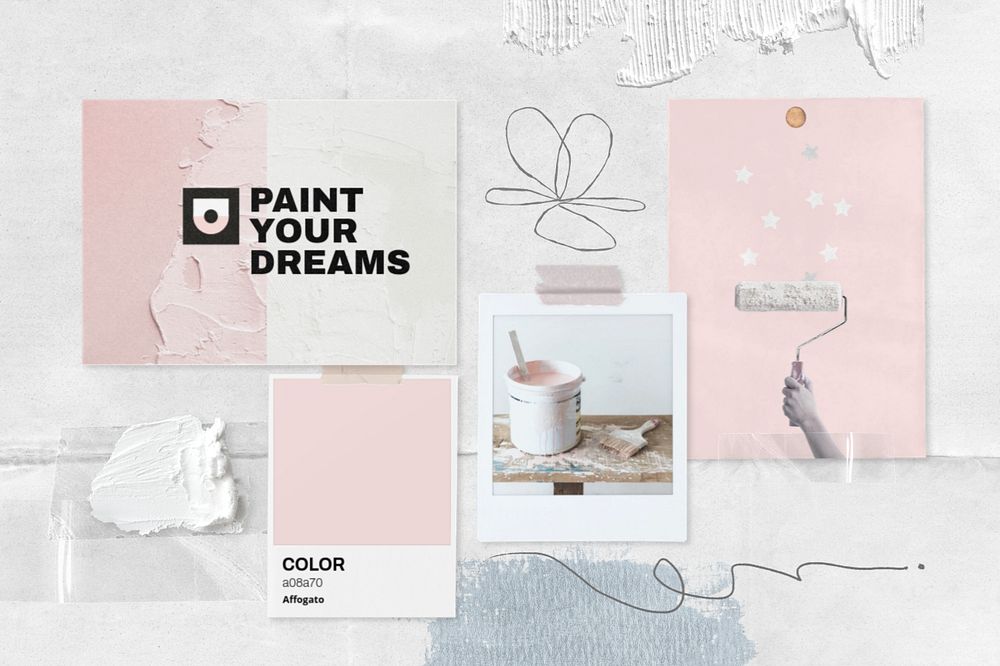 Aesthetic mood board mockup, editable | Free Moodboard Maker - rawpixel