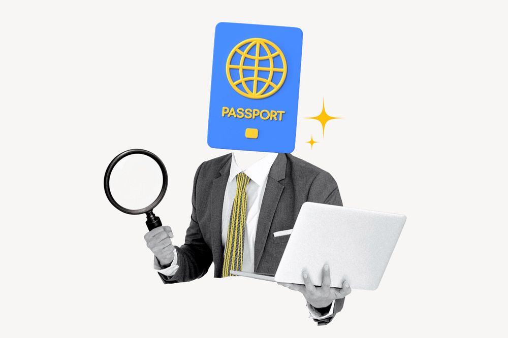 Border security immigration, passport head | Free Editable Design ...