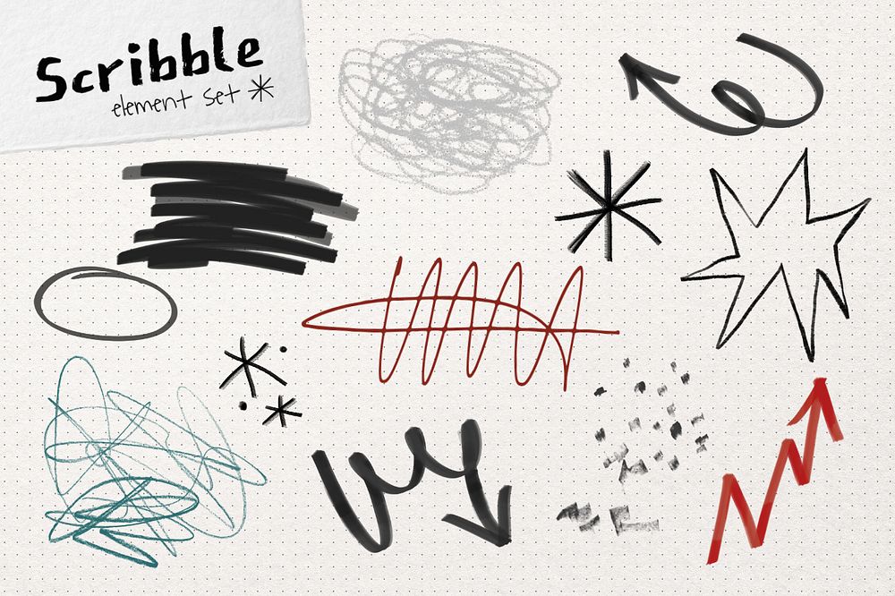 Messy scribble element set, editable | Premium Editable Design - rawpixel