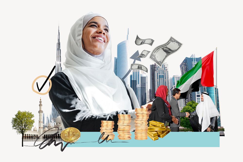 UAE investment, money finance collage, | Premium Editable Design - rawpixel