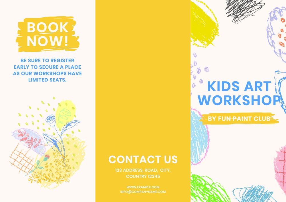 Kids art workshop brochure template, | Premium Editable Template - rawpixel