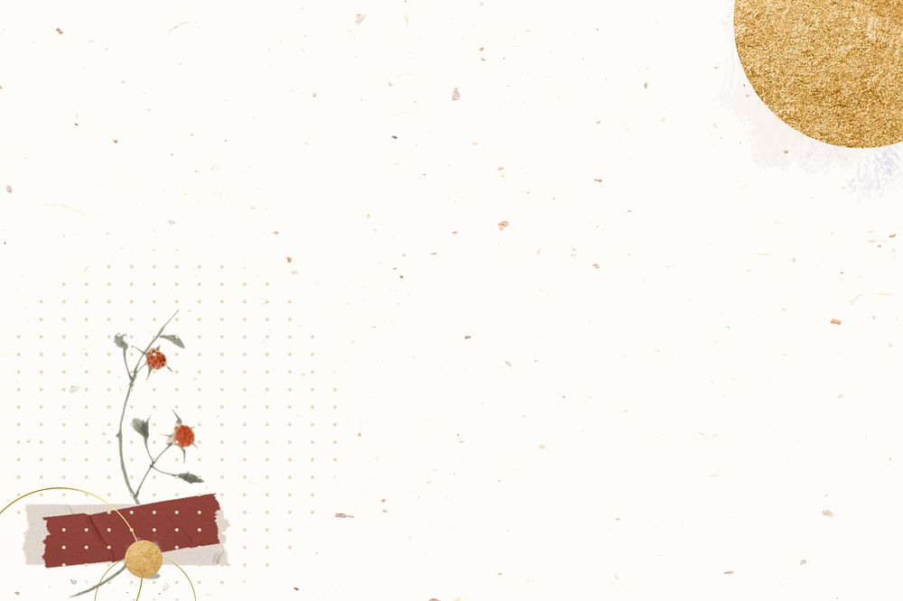 Red flower border background, beige | Free Editable Design - rawpixel