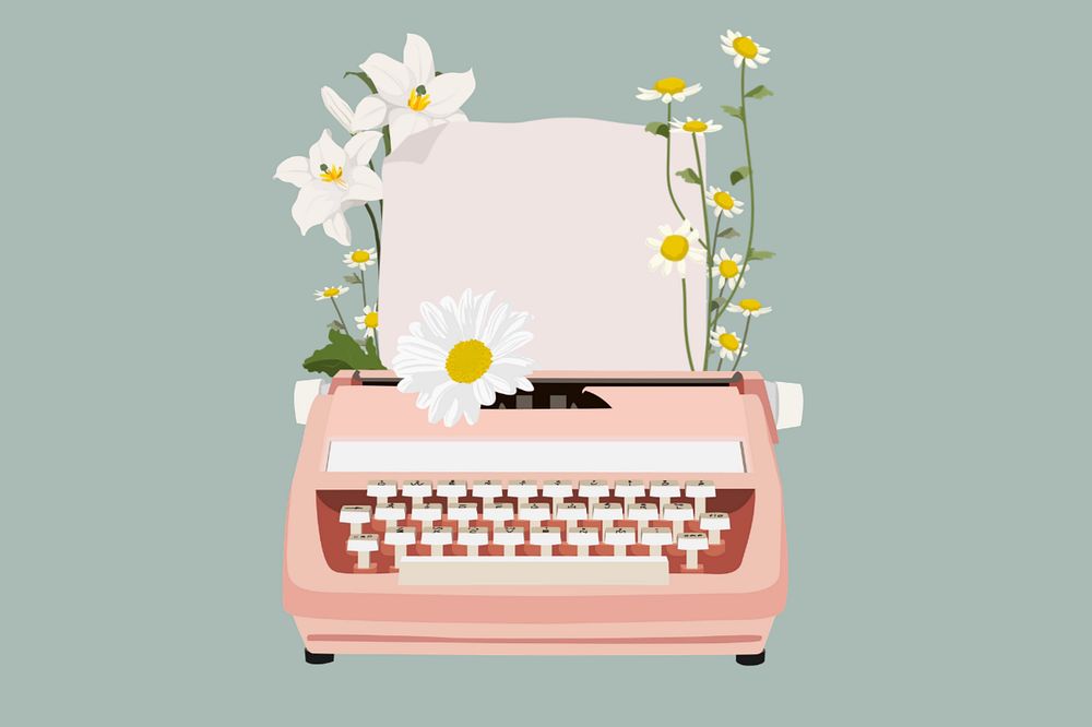 Editable retro typewriter, aesthetic illustration | Premium Editable ...