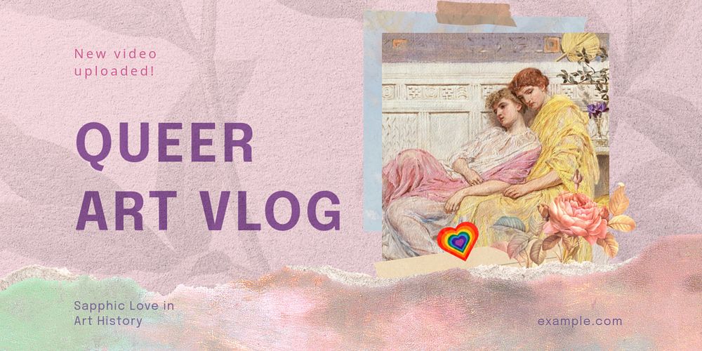 Queer art Twitter post template, | Premium Editable Template - rawpixel