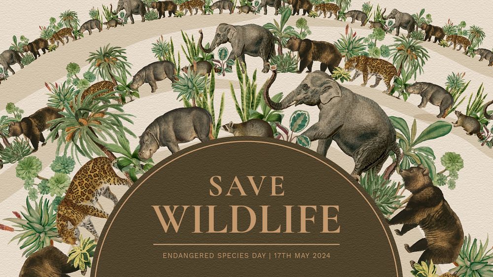 Save wildlife PowerPoint presentation template, | Free Editable ...