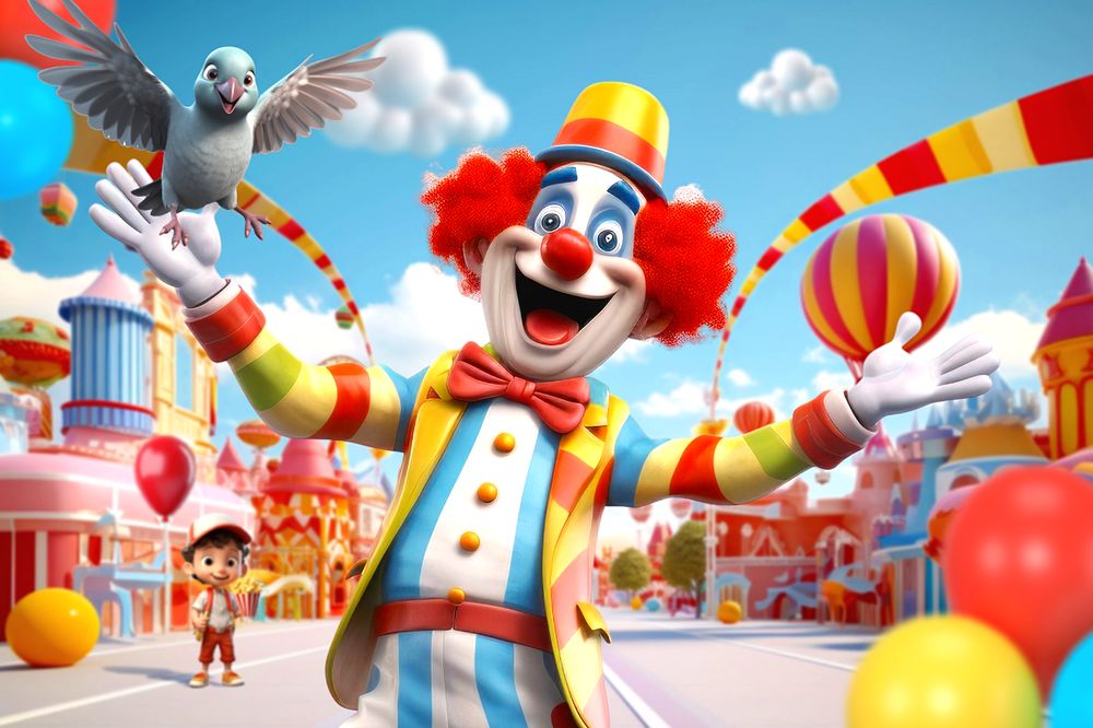 Editable Clown Amusement Park Remixed Premium Editable Design Rawpixel