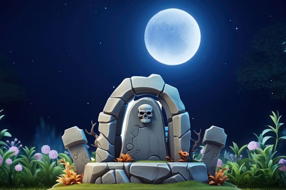 3D editable tombstone, Halloween full | Premium Editable Design - rawpixel