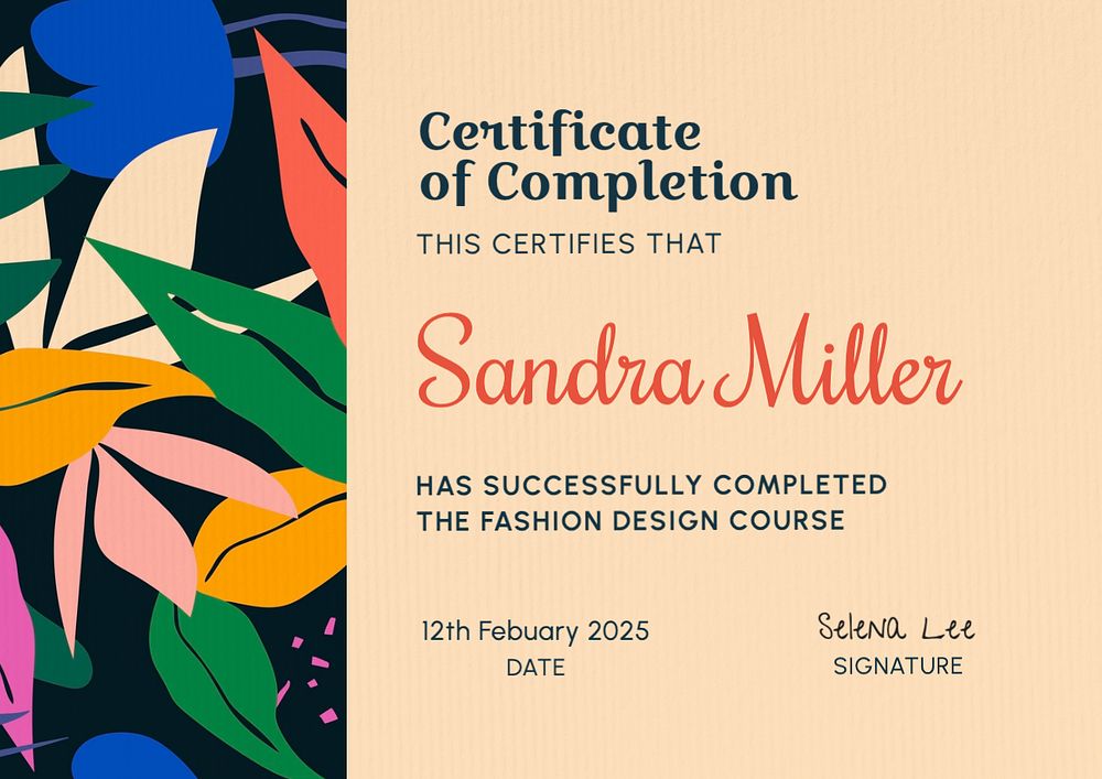 Certificate completion template, editable design | Premium Editable ...