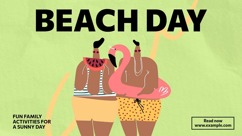 Beach day Facebook cover template, | Premium Editable Template - rawpixel