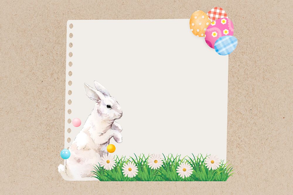 Easter bunny, note paper remix, | Premium Editable Design - rawpixel