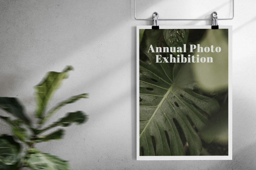 Editable poster mockup, hanging design | Premium Mockup Generator - rawpixel