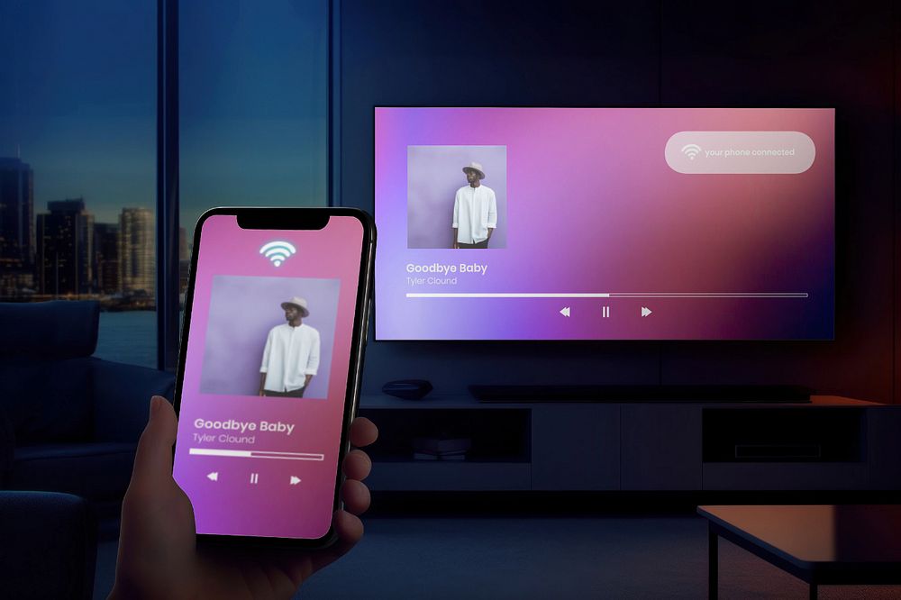 Smartphone screen editable mockup, digital | Premium Mockup Generator ...