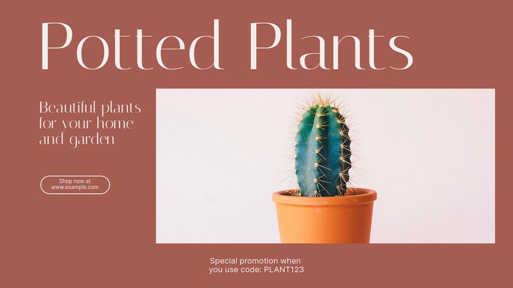 Potted plants blog banner template, | Premium Editable Template - rawpixel